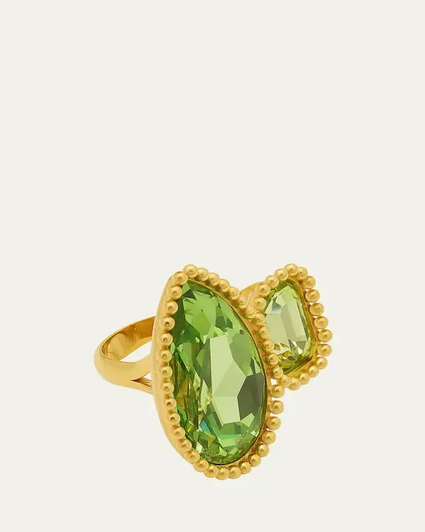 Oscar De La Renta Pear Crystal Statement Ring