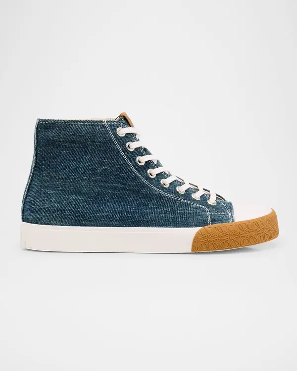 Loewe Bloc Denim High-top Sneakers - Washed Denim