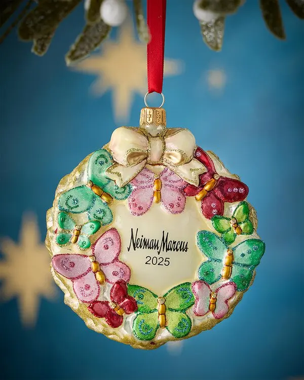 JOY TO THE WORLD COLLECTIBLES Butterfly Wreath Christmas Ornament
