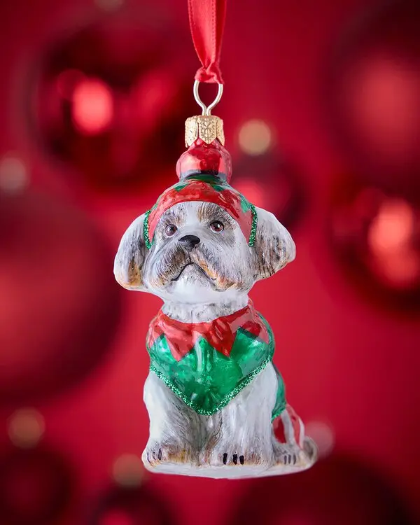 JOY TO THE WORLD COLLECTIBLES Shih Tzu With Elf Pajamas Christmas Ornament