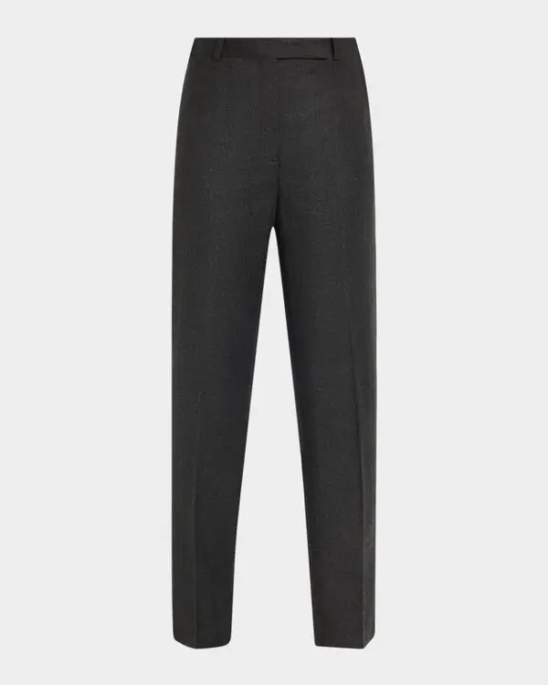 Theory High-waist Virgin Wool Tapered Ankle Pants - Chrcol