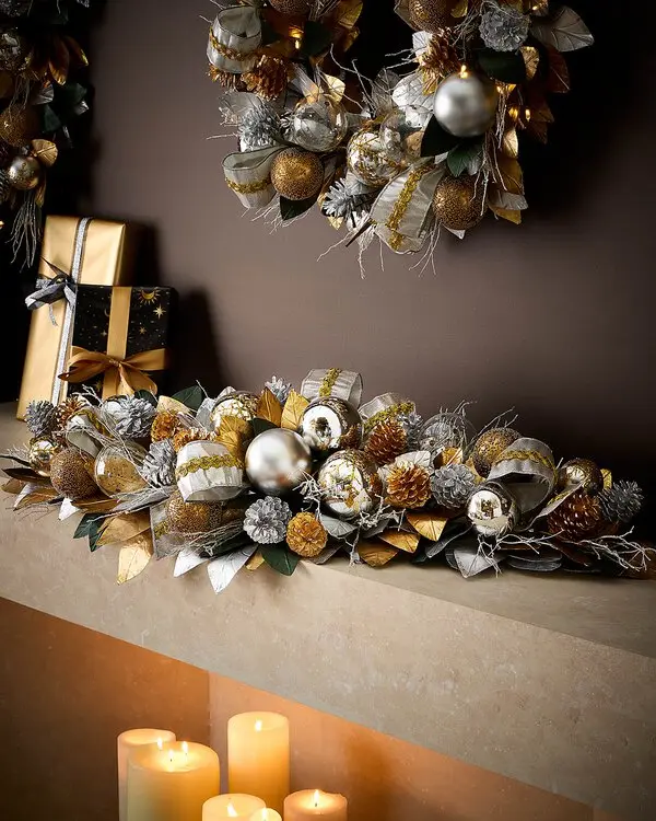 Neiman Marcus Silver And Gold Mantel Garland, 46