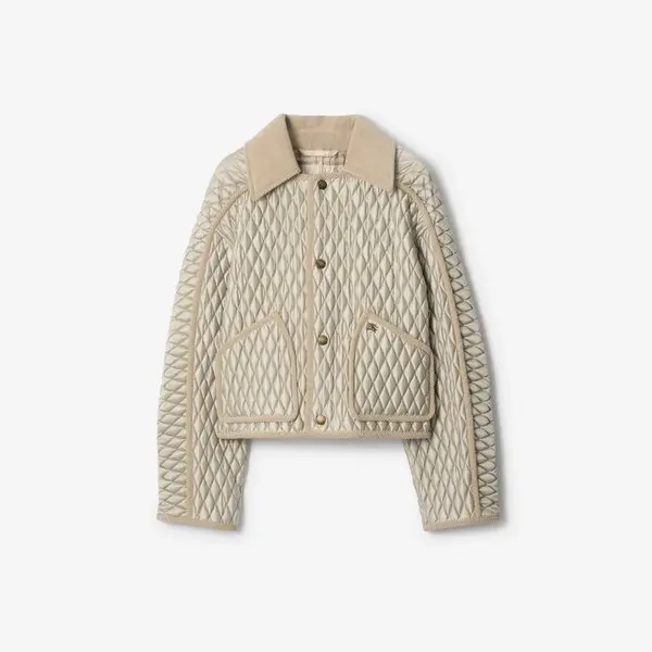 Burberry Cropped Quilted Nylon Jacket - Wisp Grey