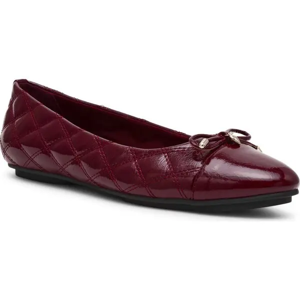 Anne Klein Cap-toe Quilted Ballet Flats - Bordeaux