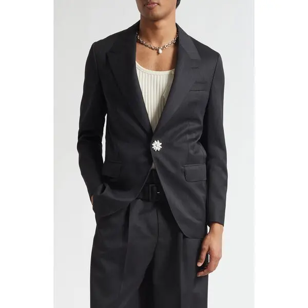 Simone Rocha Faux Pearl Daisy One-button Sport Coat