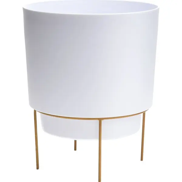 BLOEM Hopson 10 Inches Casper Planter W/ Metal Gold Stand