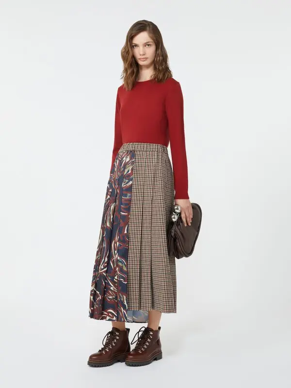 Max Mara Silk And Wool Plain-knit Jumper - Berry Red