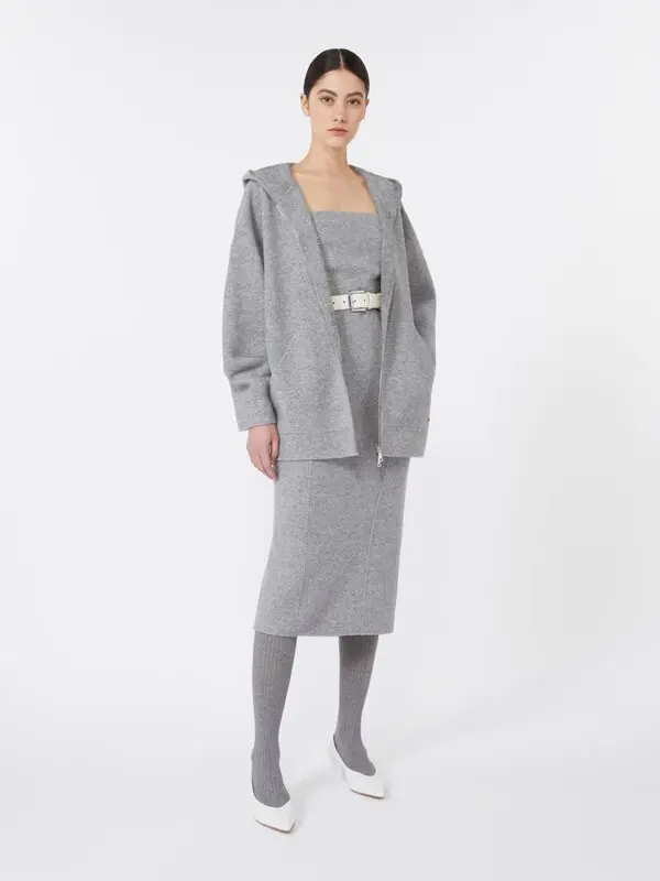 Max Mara Oversized Wool And Cashmere Hooded Sweatshirt - Medium Grey