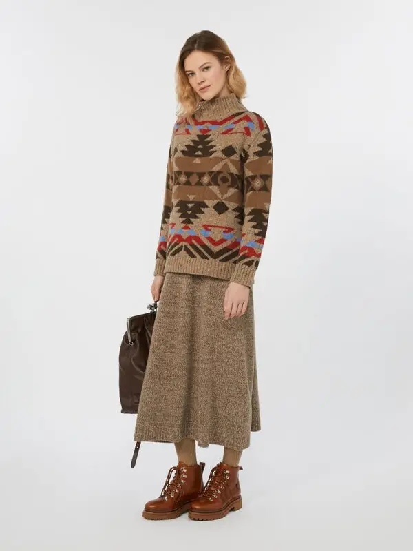 Max Mara Jacquard Knit Turtleneck Jumper