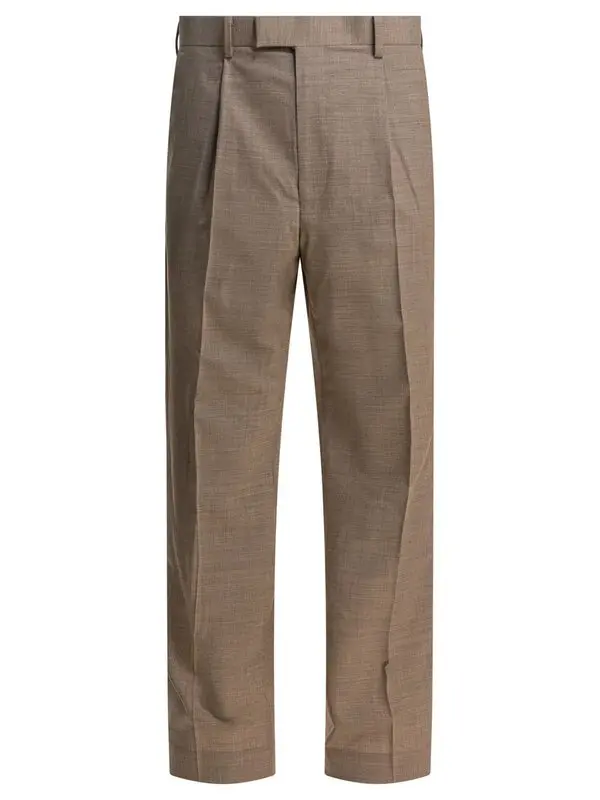 Auralee Tapered Tropical Wool Trousers - Beige