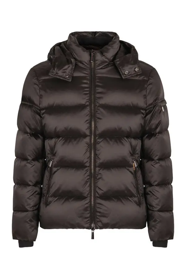 MOORER Brett Hooded Down Jacket - Grey