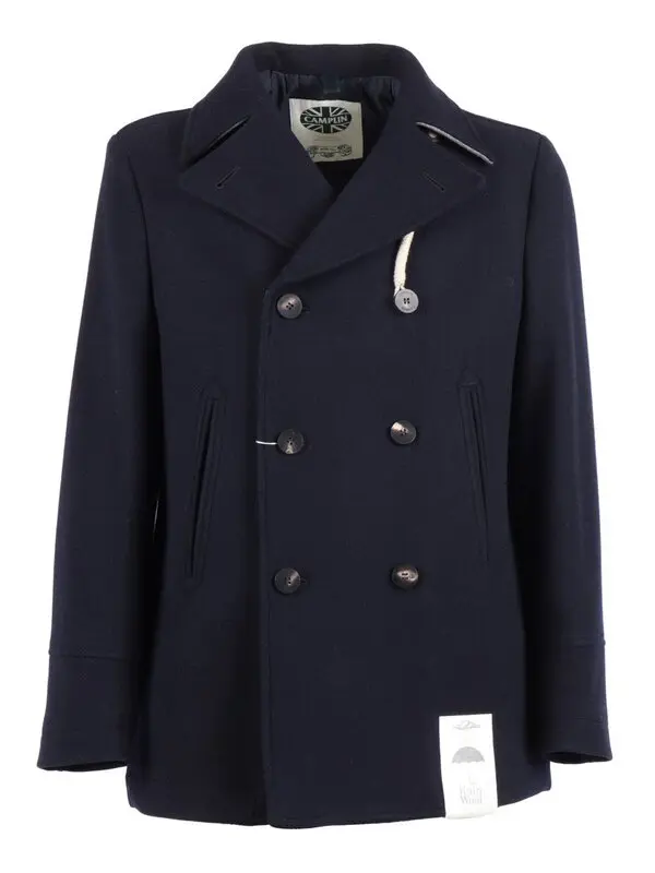 CAMPLIN Double-breasted Pea Coat - Blue
