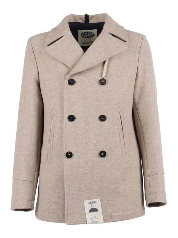 CAMPLIN Double-breasted Pea Coat - Beige