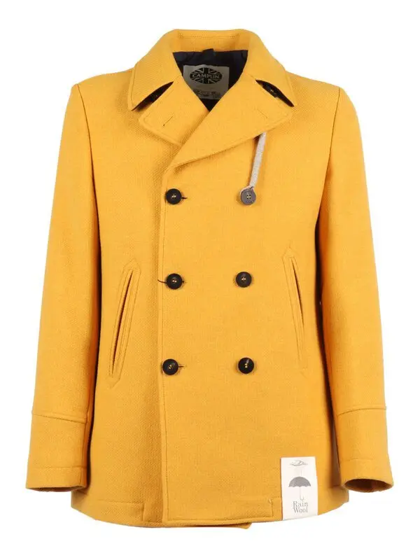 CAMPLIN Double-breasted Pea Coat - Yellow
