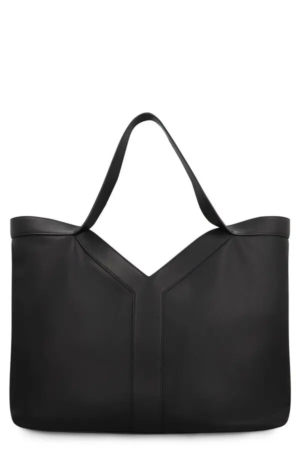Saint Laurent Y Grande Leather Tote - Black