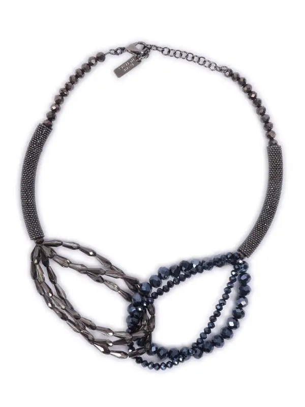 Peserico Beaded Statement Necklace - Blue