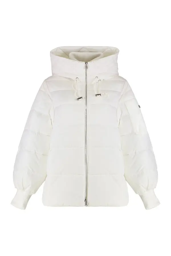 Pinko Crusca Hooded Short Down Jacket - White