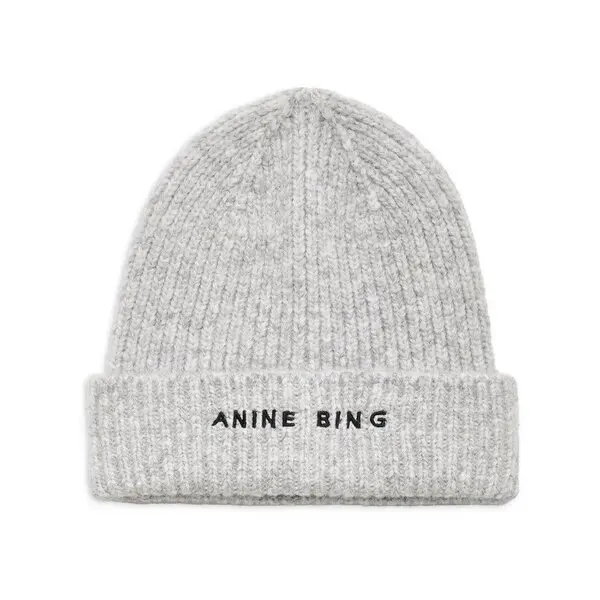 ANINE BING Wool-blend Beanie - Grey