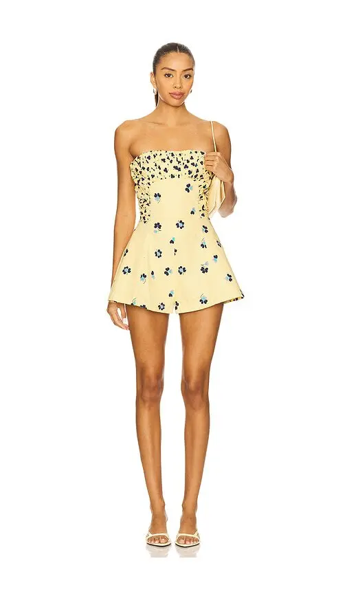 Free People X Rolland Romper - Mellow Yellow Combo