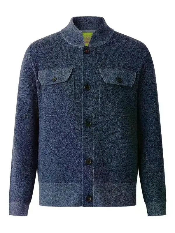 Shanghai Tang Buttoned Wool Cardigan - Blue