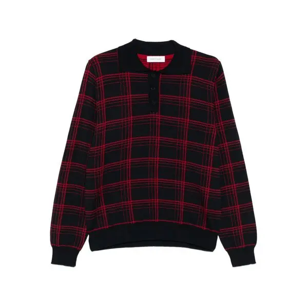 ERNEST W. BAKER Checked Polo Neck Sweater