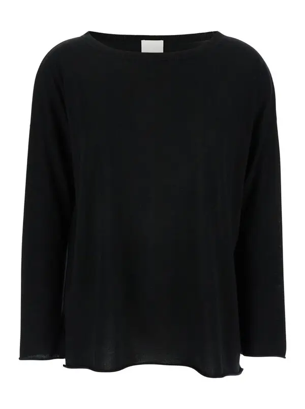 ALLUDE Wool Pullover With Boat Neckline