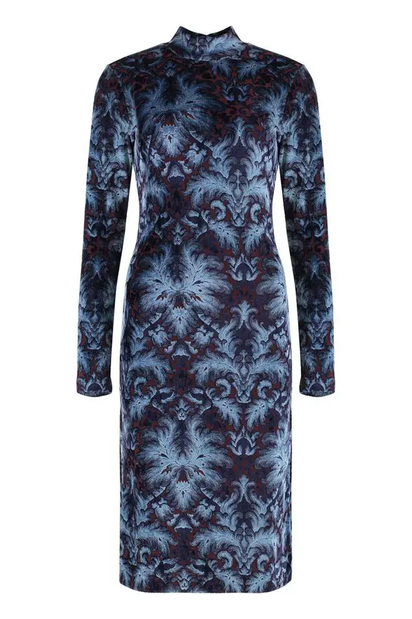 Etro Jacquard Chenille Dress - Blue