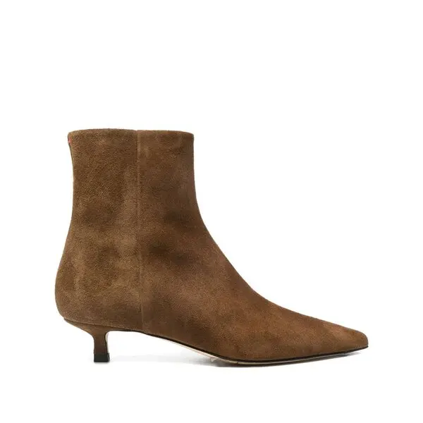 AeydĒ Suede Pointed Toe Kitten Heel Boots