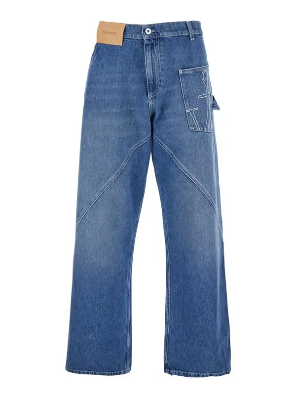 JW Anderson Denim Jeans With Twisted Design - Blue