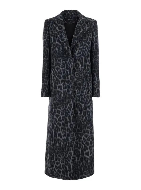 Federica Tosi Animal Print Wool Coat - Grey