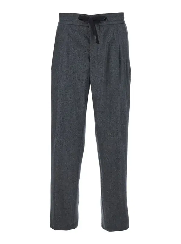 Dolce & Gabbana Wool Blend Trousers With Drawstring