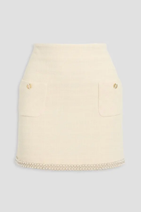 Sandro Embellished Tweed Mini Skirt