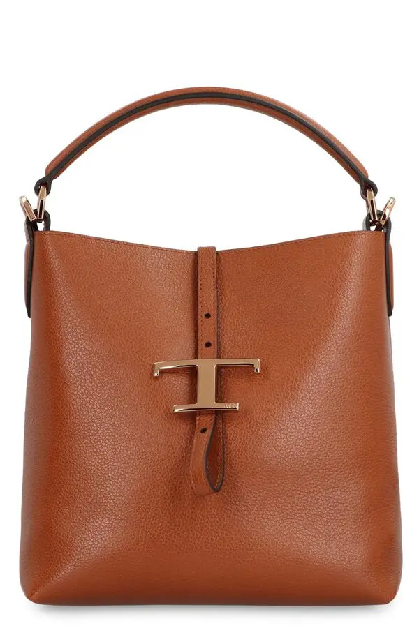 TOD'S T Timeless Leather Bucket Bag - Brown