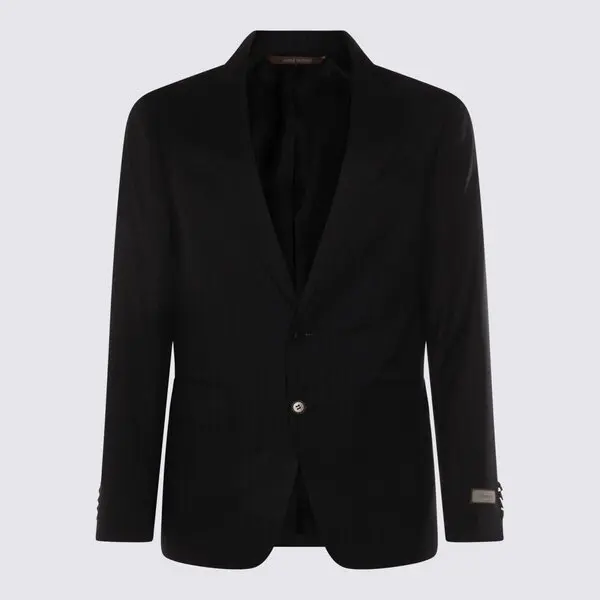 Canali Black Wool Suits