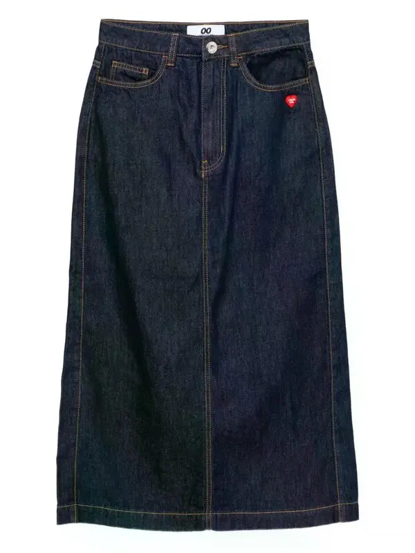 CHOCOOLATE Logo-patch Denim Skirt