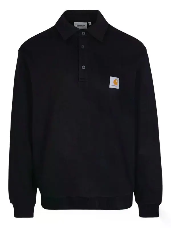 Carhartt Work In Progress Logo-patch Cotton Polo Shirt - Black