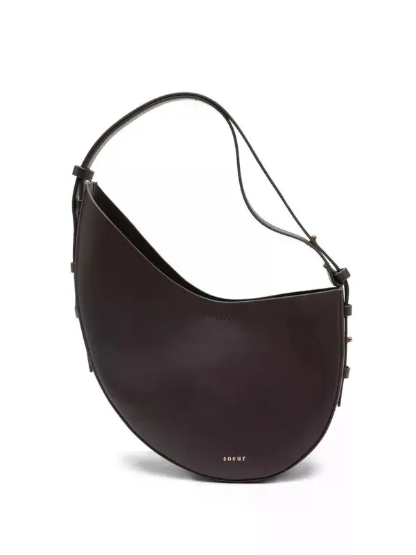 Soeur Crescent-shape Leather Shoulder Bag - Bor09 Dark Burgundy
