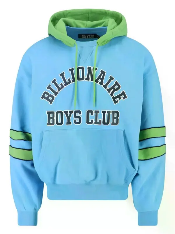 BILLIONAIRE BOYS CLUB Logo-embroidered Two-tone Hoodie - Blue