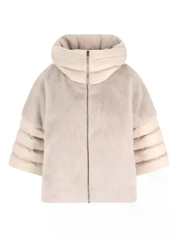 Herno Quilted-panel Faux-fur Jacket - Neutrals