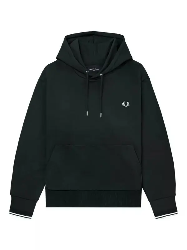 Fred Perry Cotton Logo Hoodie - Blue