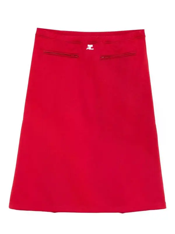 COURREGES A-line Skirt With Zip Pockets - Red
