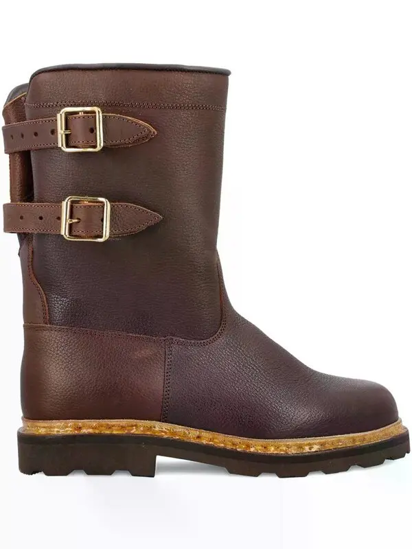 Paraboot Sanglier Double-buckle Leather Boots