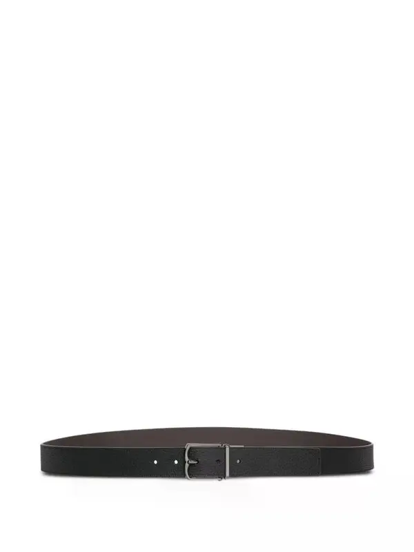 Bally Grained Leather Reversible Belt - Black