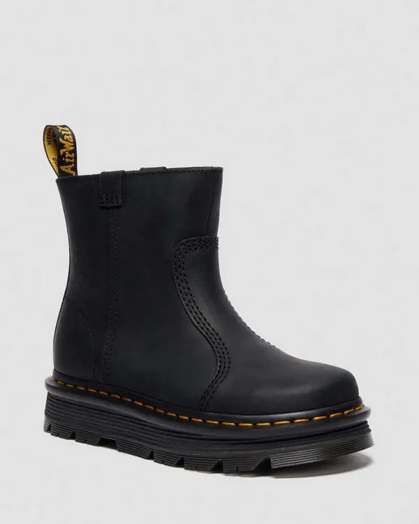 Dr. Martens Zebzag Rigger Leather Boots - Black