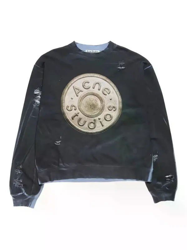 Acne Studios Logo-print Distressed Sweatshirt