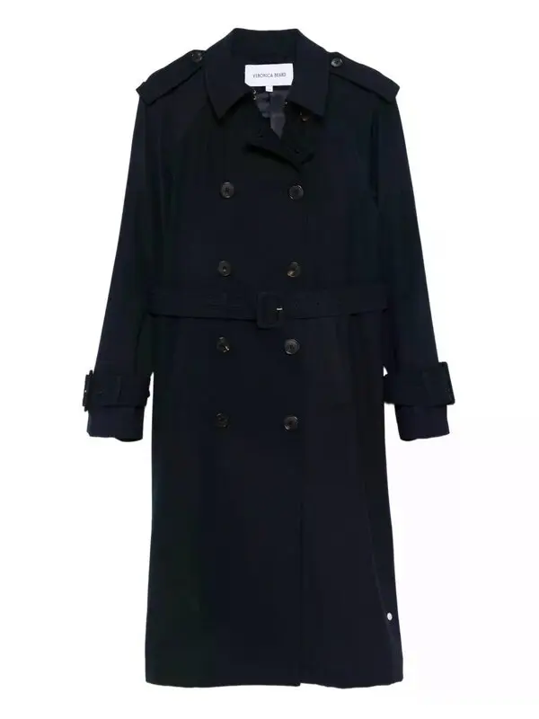 Veronica Beard Conneley Belted Trench Coat - Blue