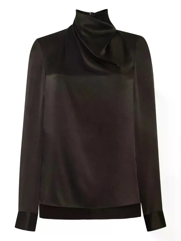 Adam Lippes Mizner High-neck Charmeuse Top
