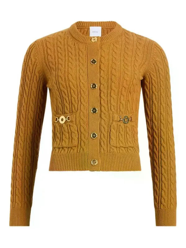 Patou Cable-knit Buttoned Cardigan - Brown