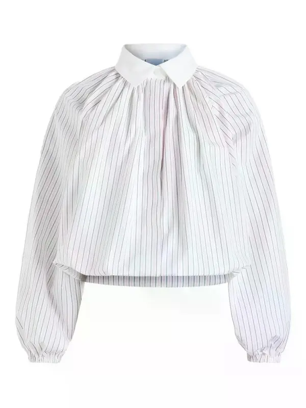 Patou Pinstripe Cotton Blouse - White