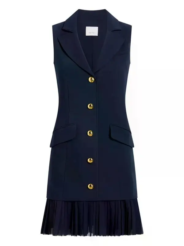 Cinq À Sept Button-embellished Mini Dress - Blue